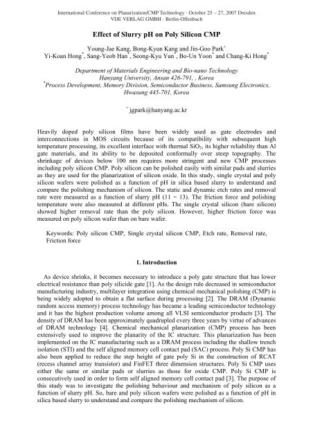 P1.14 Effect of Slurry pH on Poly Silicon CMP ...