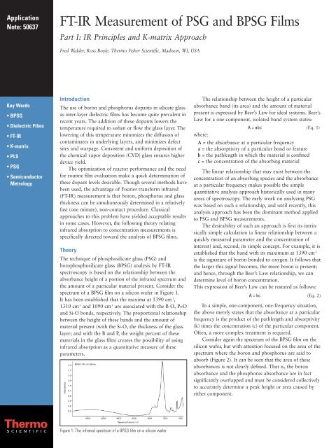 FT-IR Measurement of PSG and BPSG Films - Thermo Scientific