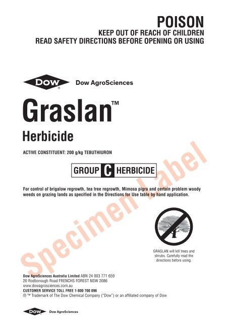 Graslan Herbicide label - Agtech.com.au