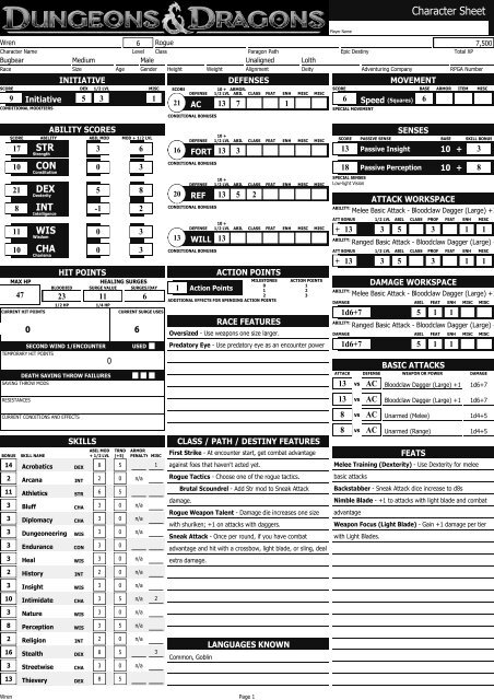 D&D 4E Character Sheet - Rolando 20
