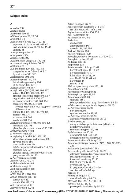 Thieme: Color Atlas of Pharmacology