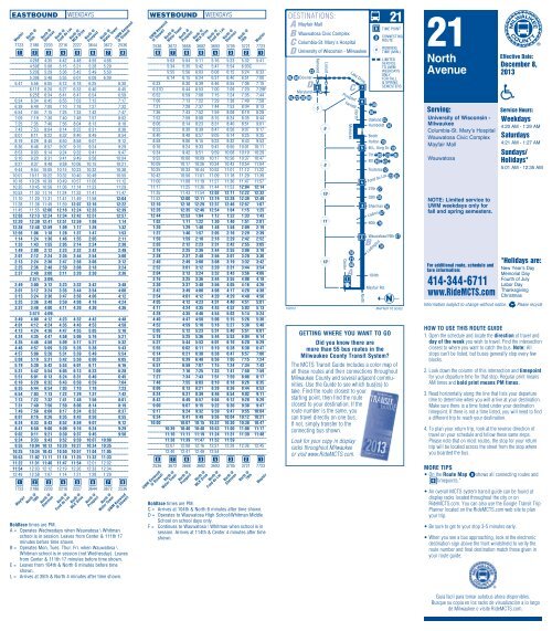 Route Guide - Milwaukee County Transit System