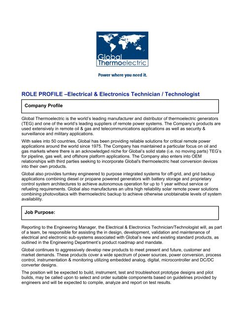 Electrical Electronics Technician Technologist Global Thermoelectric electrical-electronics-technician-technologist-global-thermoelectric
