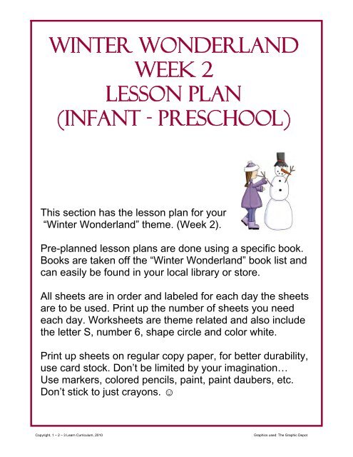 Winter - 1 - 2 - 3 Learn Curriculum