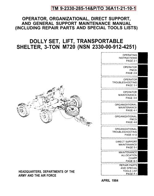 dolly set, shelter, 3-ton lift, m720 transportable ... - Combatindex.com