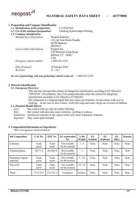 Ink - Part Number 4137700D