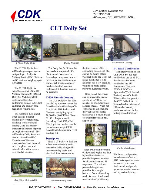 CLT Dolly Set - CDK Mobile Systems Inc.