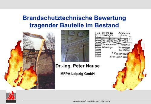 Brandschutztechnische Bewertung tragender Bauteile im Bestand ...