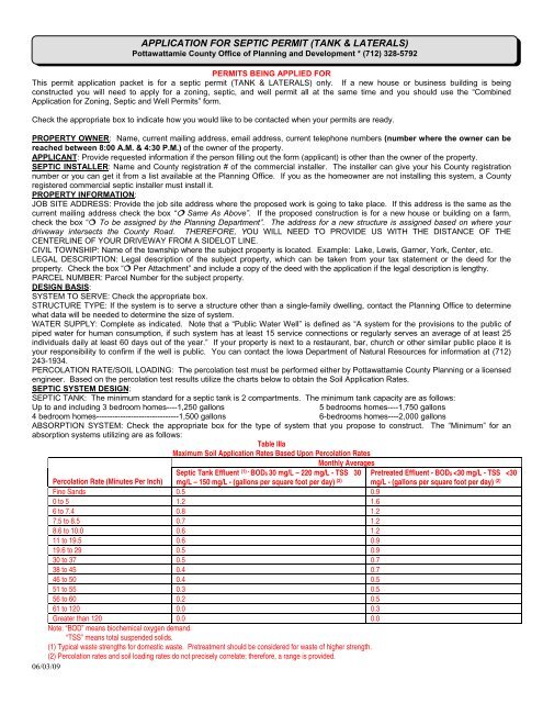 Septic Permit - Pottawattamie County