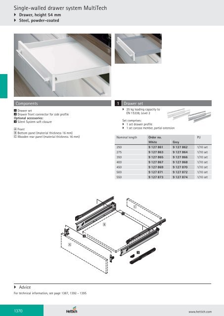 Single-walled drawer system MultiTech - Hettich