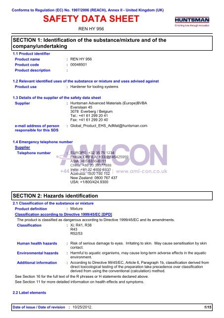 6273 REN HY 956 (English (GB)) Huntsman SDS GHS ... - AMI-CON