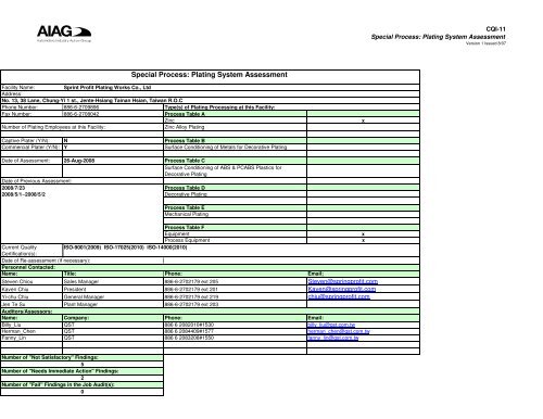 Special Process: Plating System Assessment - springprofit.com