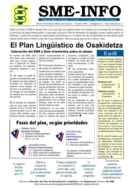 El Plan Lingüístico de Osakidetza - Sindicato Médico de Euskadi