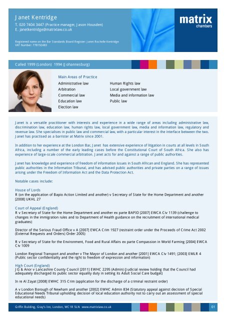 Janet Kentridge cv 2011.qxp