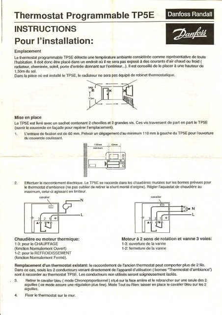 Danfoss Randall Thermostat Programmable Tp5e