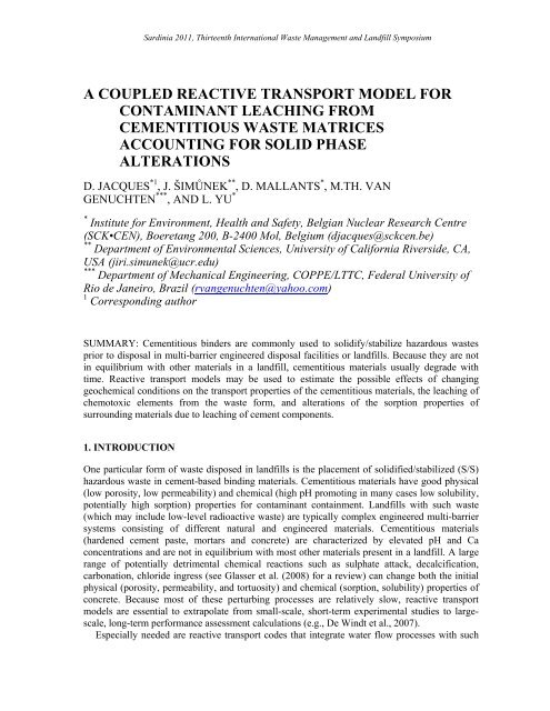 a coupled reactive transport model for contaminant ... - PC-Progress