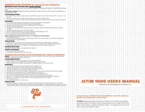 jstim 1000 users manual