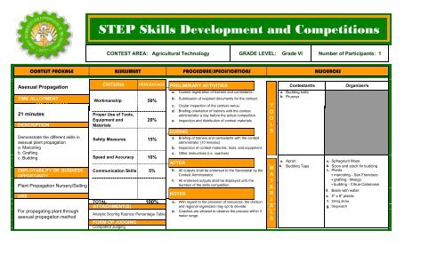 STEP Skills Development and Competitions - DepEd Naga City