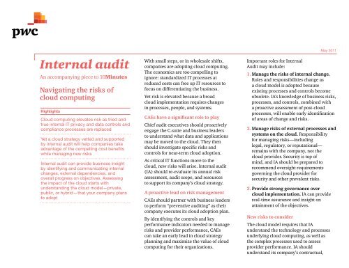 Internal audit - PwC