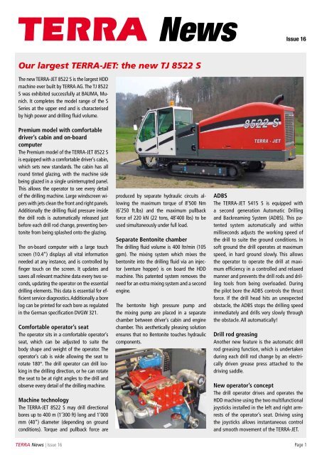 Our largest TERRA-JET: the new TJ 8522 S - TERRA AG für ...