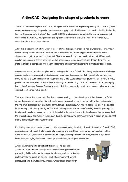 The Future of CAD in Packaging - Esko