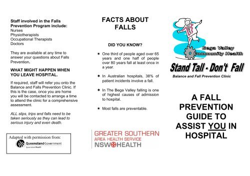 Balance and Falls Prevention Brochure for in-patients - ARCHI