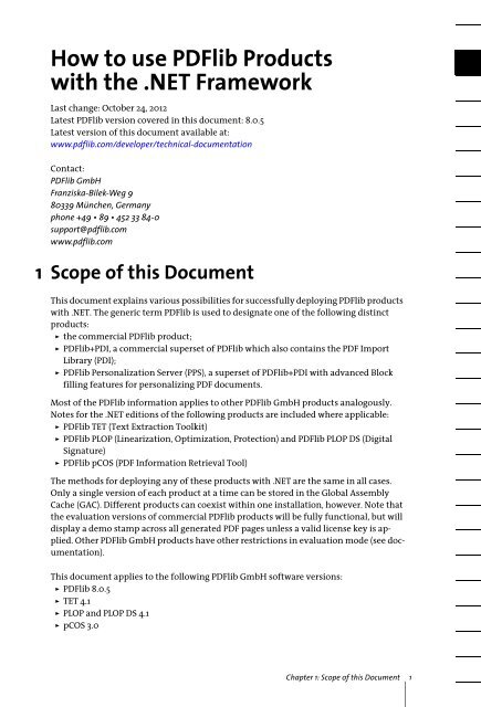 How to use PDFlib products with .NET