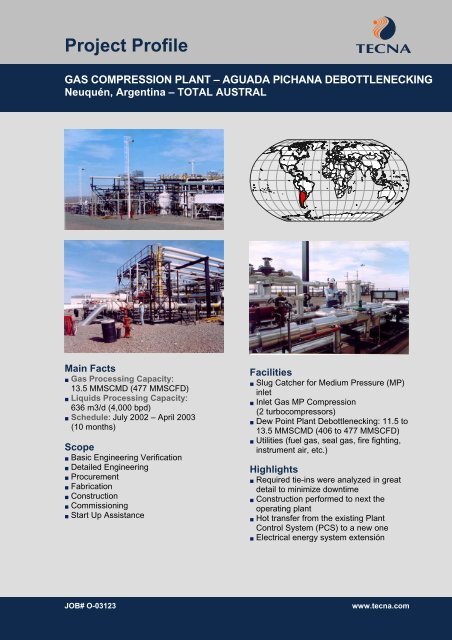 Gas Compression Plant - Aguada Pichana Debottlenecking - Tecna