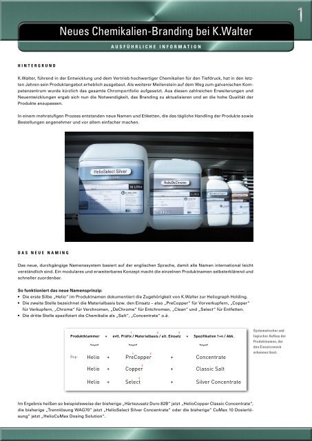 Neues Chemikalien-Branding bei K.Walter - hell gravure systems