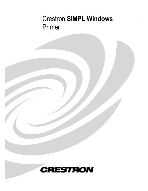 SIMPL Primer - DOC. 6117 - Crestron