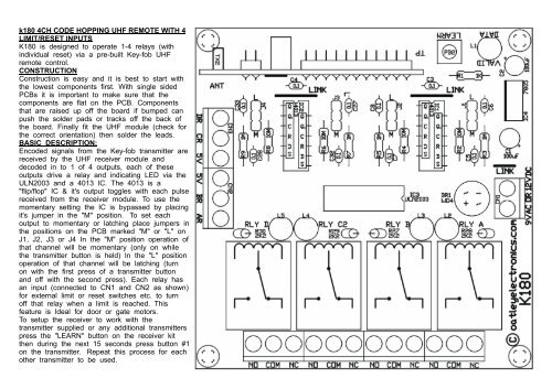 k180 4CH CODE HOPPING UHF REMOTE ... - Oatley Electronics