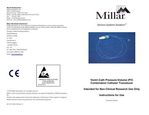 Ventri-Cath Pressure-Volume Catheters - Millar