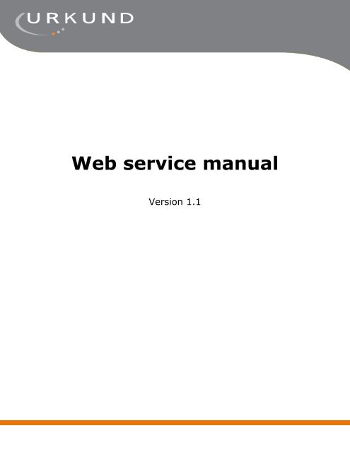 Web service manual - Urkund.com