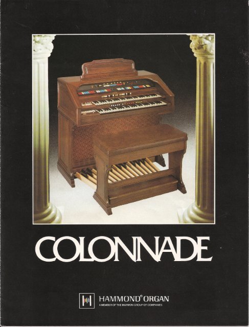 Page 1 Page 2 Hammond proudly presents the exciting Colonnade ...