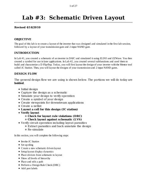 Lab #3: Schematic Driven Layout