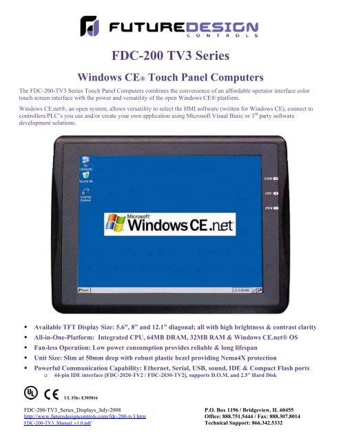 FDC-200 TV3 Series - Future Design Controls