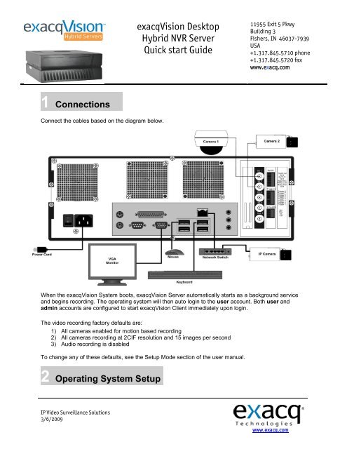 exacqVision Desktop Hybrid NVR Server Quick start Guide