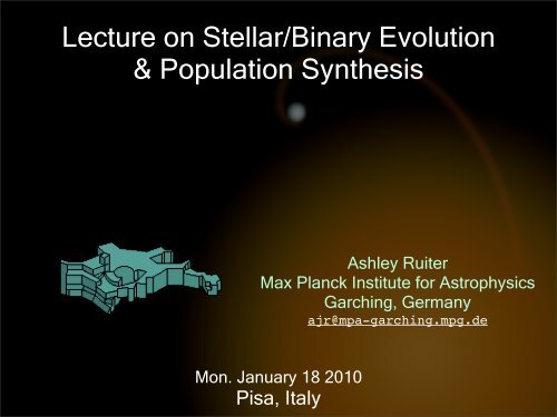 Lecture On Stellar Binary Evolution And Population Synthesis