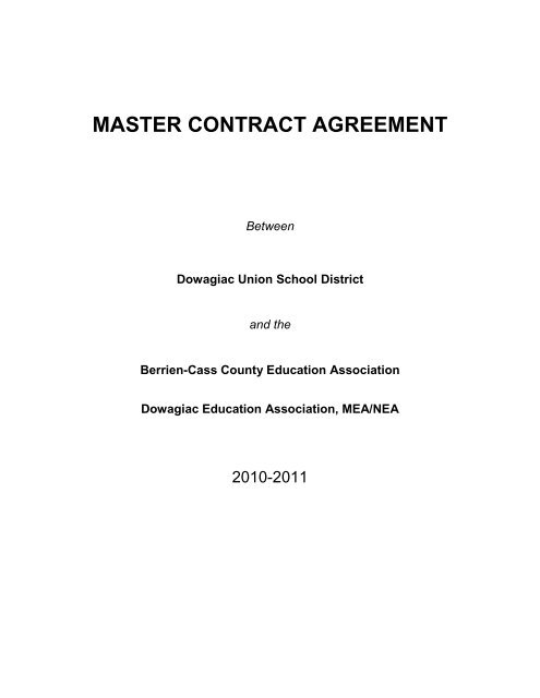 master contract agreement