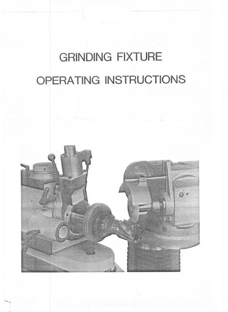 GRINDING FIXTURE OPERATING INSTRUCTIONS â Novatech ...
