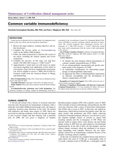 CVID - Cunningham-Rundles JACI 2012.pdf - AInotes