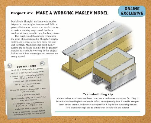Project #5: MAKE A WORKING MAGLEV MODEL - Kids Can Press