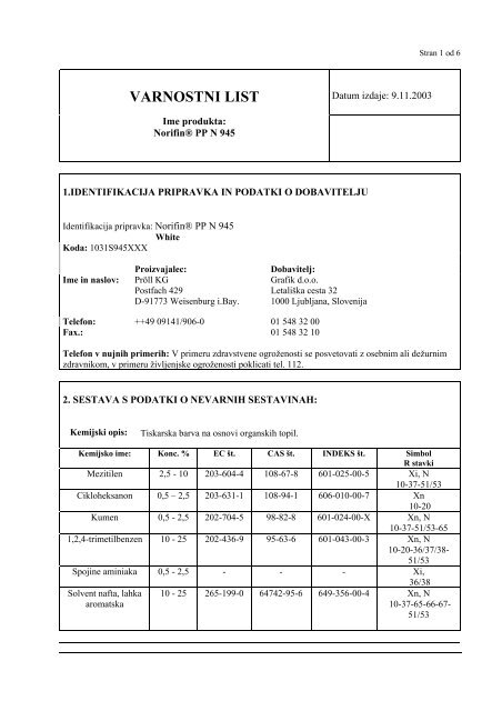 VARNOSTNI LIST - Grafik.si