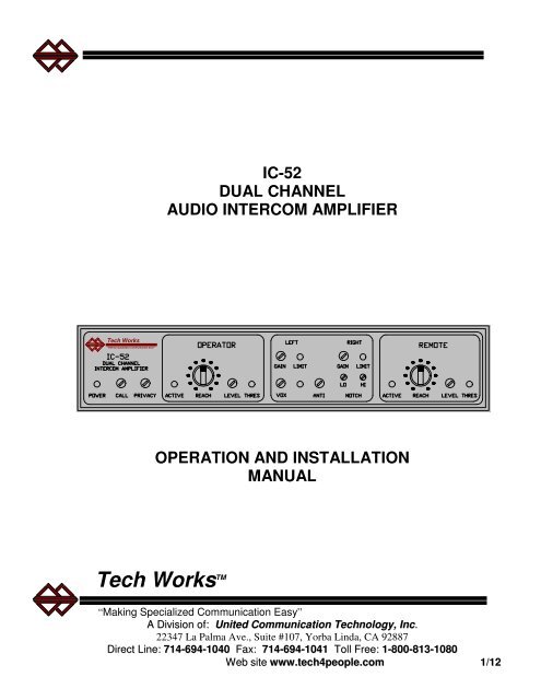 IC-52-ENH Ops - Tech Works