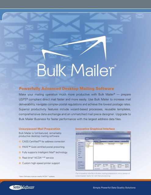 Powerfully Advanced Desktop Mailing Software - Satori Software