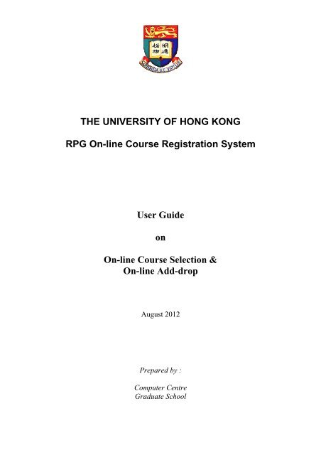 2 On-line Course Selection - HKU Graduate School - The University ...