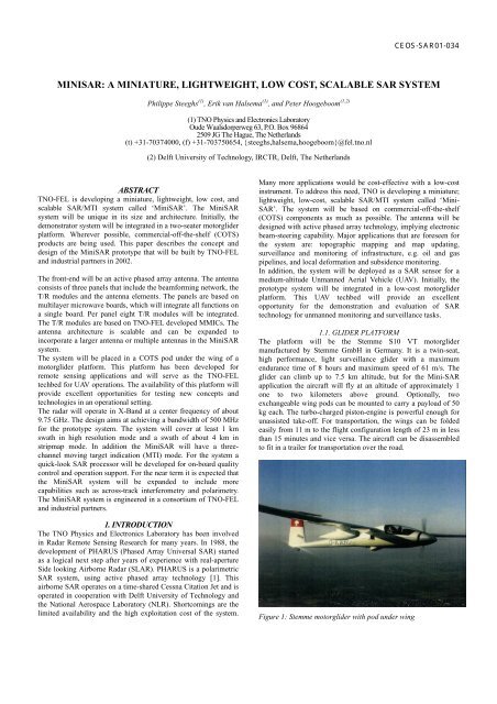 minisar: a miniature, lightweight, low cost, scalable sar ... - Research