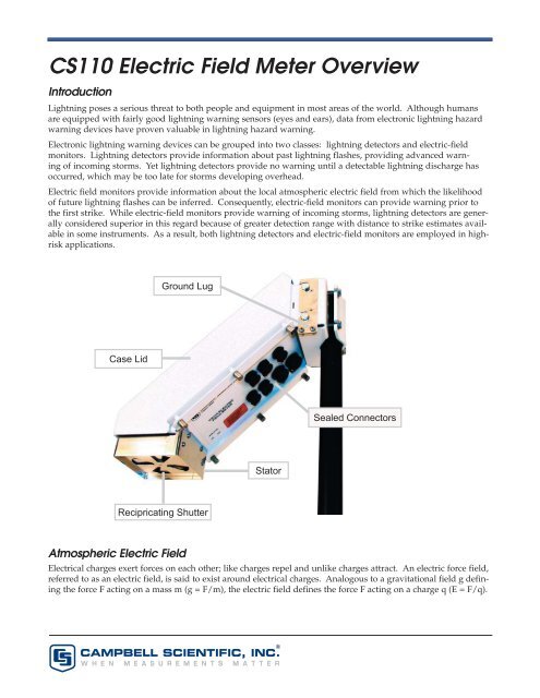 CS110 Electric Field Meter Overview - Campbell Scientific