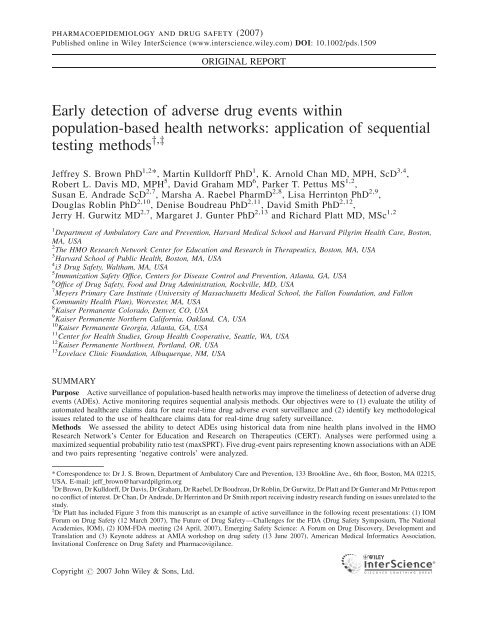 Early Detection Of Adverse Drug Events Within Population Based
