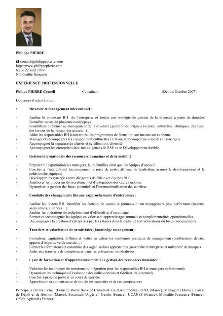 CV Philippe PIERRE Conseil